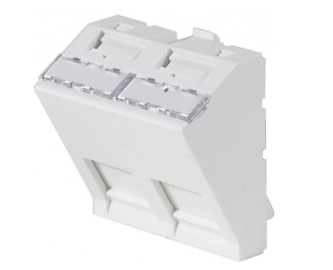 Angled Front Panel 2xRJ45, 45 x 45 mm – 3NET